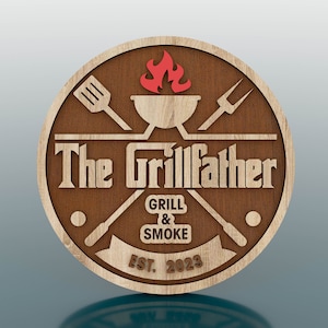 The Grillfather Sign Laser Cut Svg Files, Vector Files for Wood Laser ...