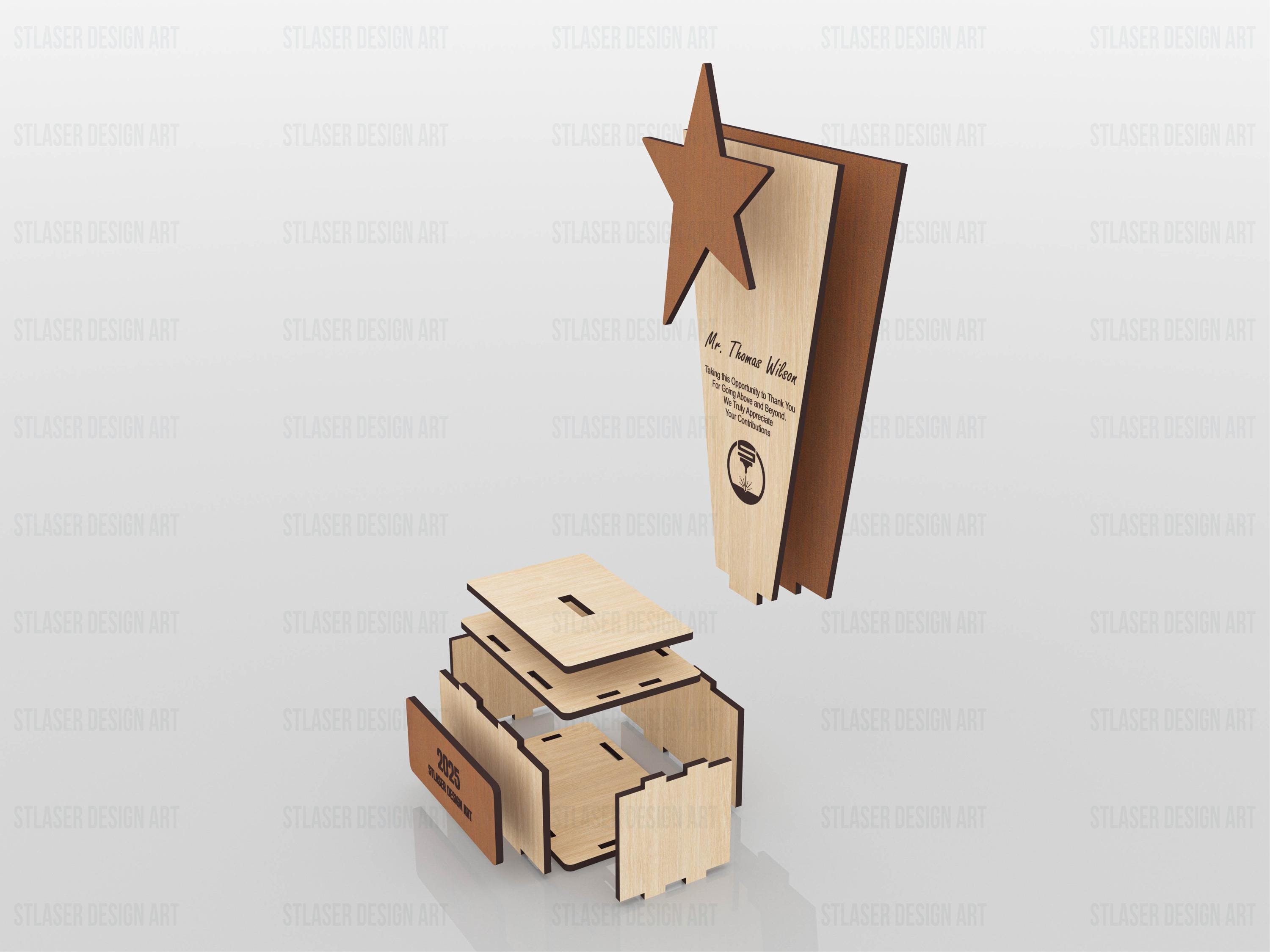 Award Trophy Laser Cut Files, Wood Award Svg Files, Vector Files for ...