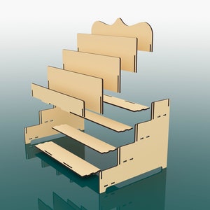 Display Stand Laser Cut Svg Files , 4 Shelf Display Stand Files, Vector ...
