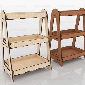 Display Stand Laser Cut Svg Files , 3 Shelf Display Stand Files, Vector ...
