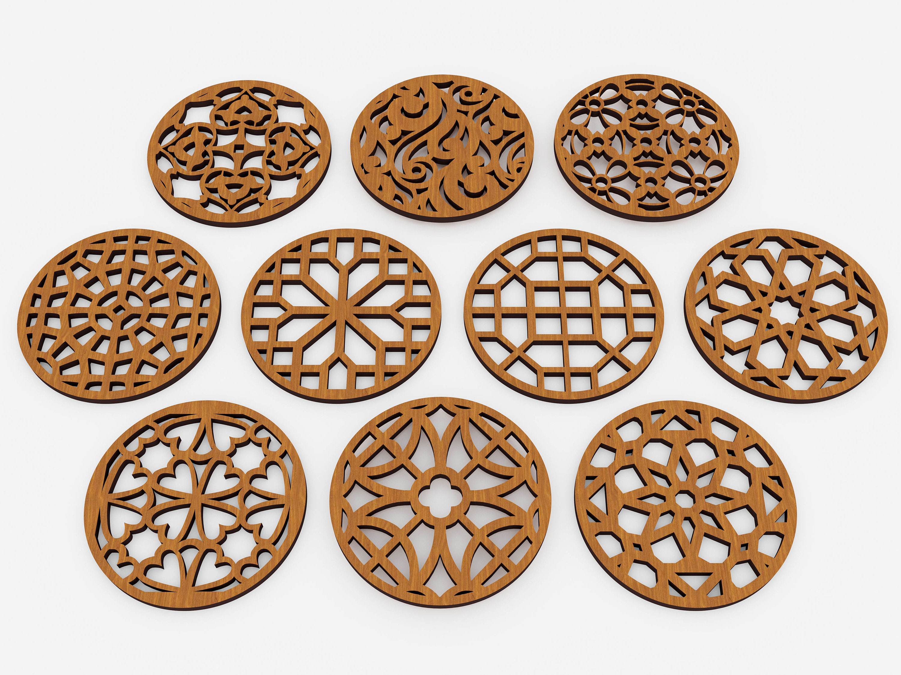 10 Wood Grill Trivet Coaster Templates Laser Cut Wall Decor - Etsy