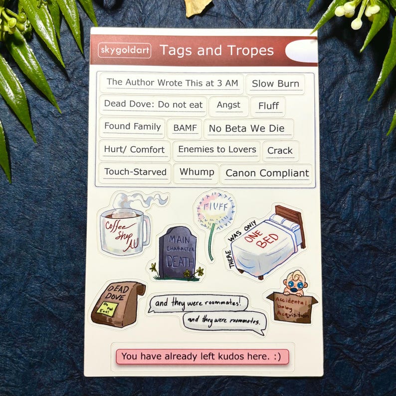 Tags and Tropes - Fanfic 4x6 Vinyl Sticker Sheet - Etsy