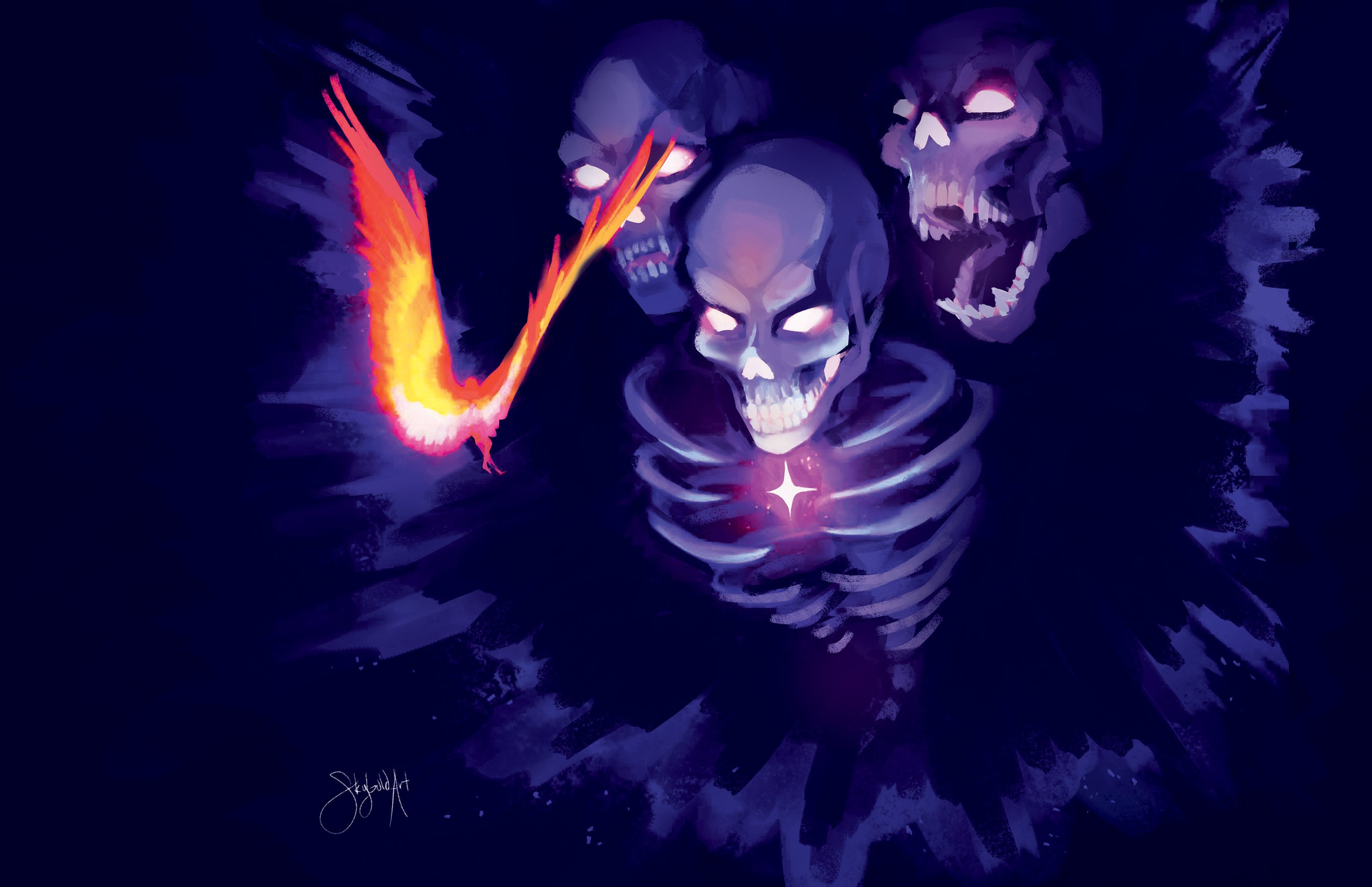 Wither Fire Art Print Minecraft Aesthetic Style Drawing - Etsy