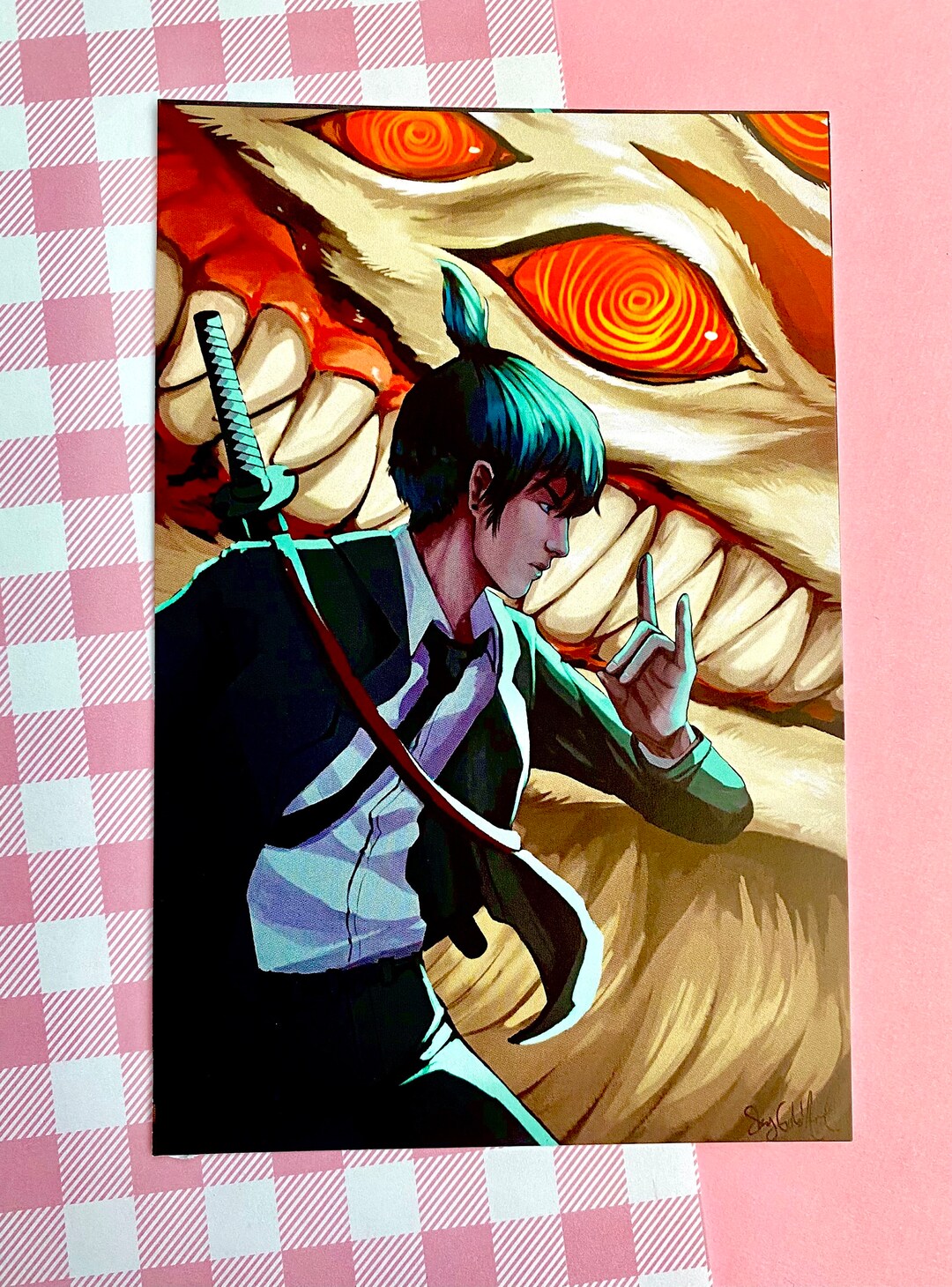 Aki and Kon Art Print, Csm, Aesthetic, Style, Drawing, 4x6, 11x17 - Etsy