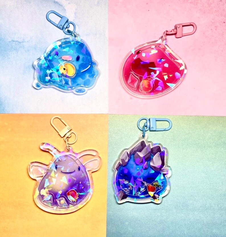 Holographic Slime Rancher Slime Shaker Charm Keychain - Etsy