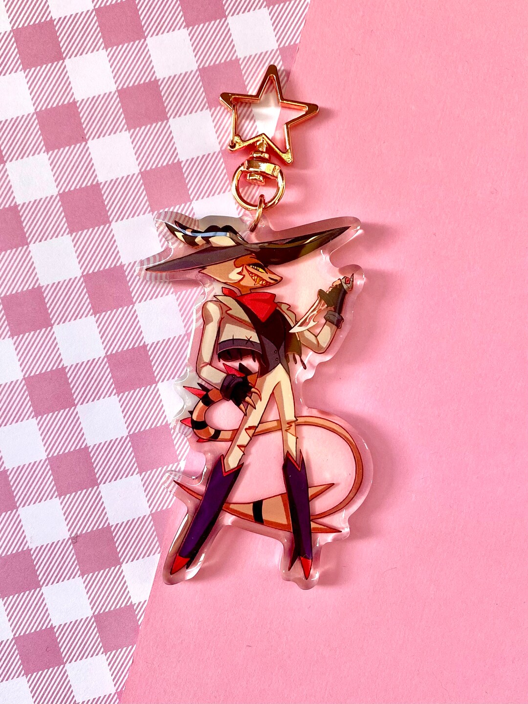 3.5 Acrylic Striker Helluva Boss Double-sided Charm Keychain - Etsy UK