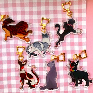 Acrylic Fighting Felines / Battle Cats Double-sided Charm Keychain - Etsy