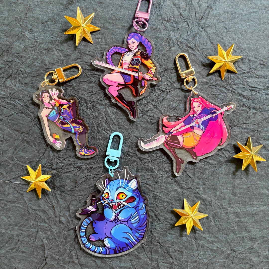 Acrylic Hunters K Pop Idols Girls Keychains - Etsy