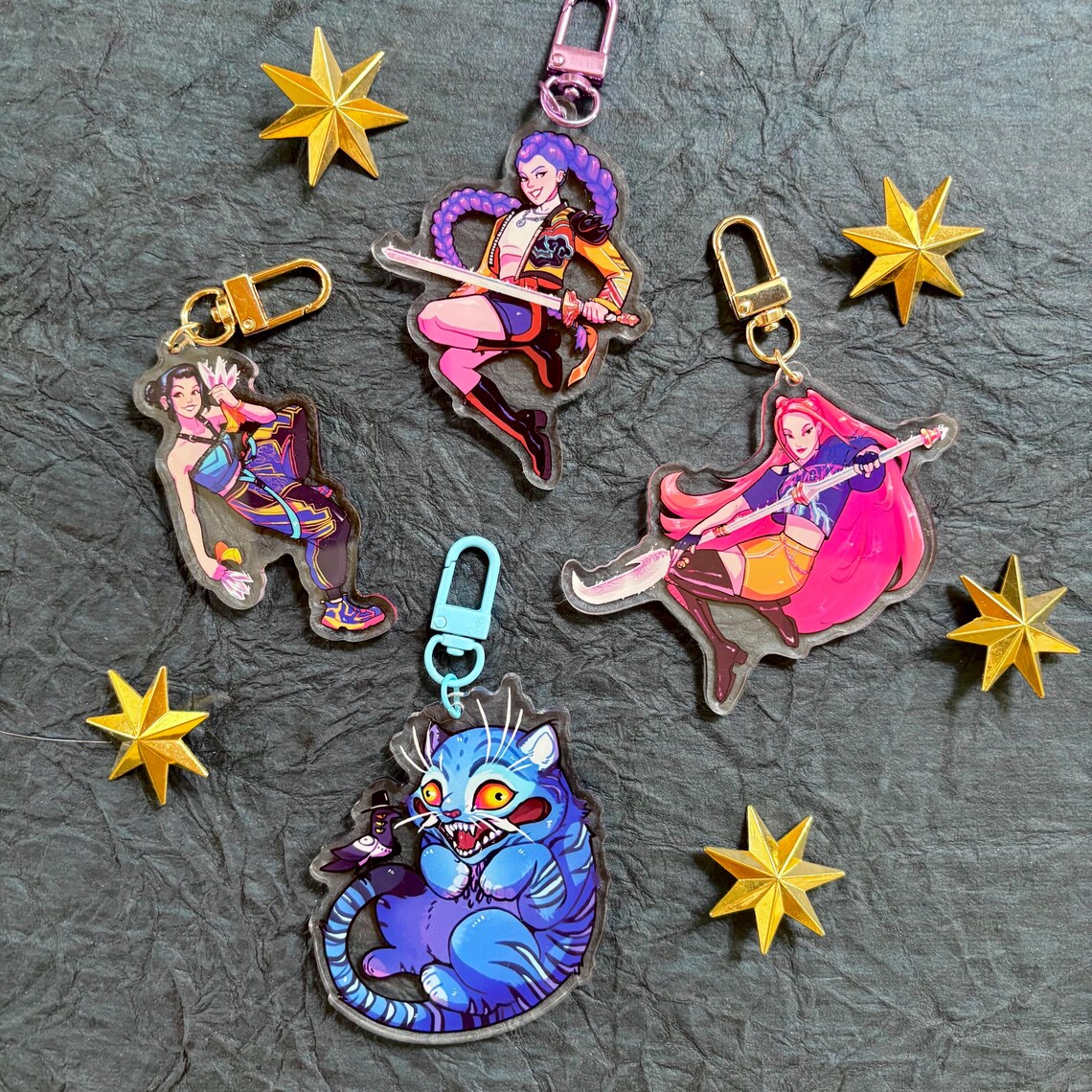 Acrylic Hunters K Pop Idols Girls Keychains - Etsy