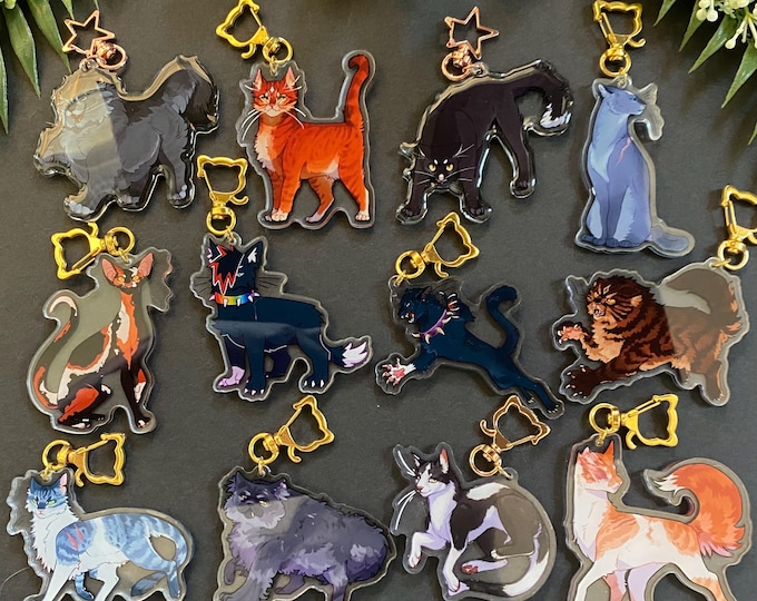 Acrylic Fighting Felines / Battle Cats Double-sided Charm Keychain - Etsy