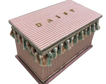 Pink Themed, Wood Treasure Chest, Birthday Gift, Keepsake Box, Jewelry ...