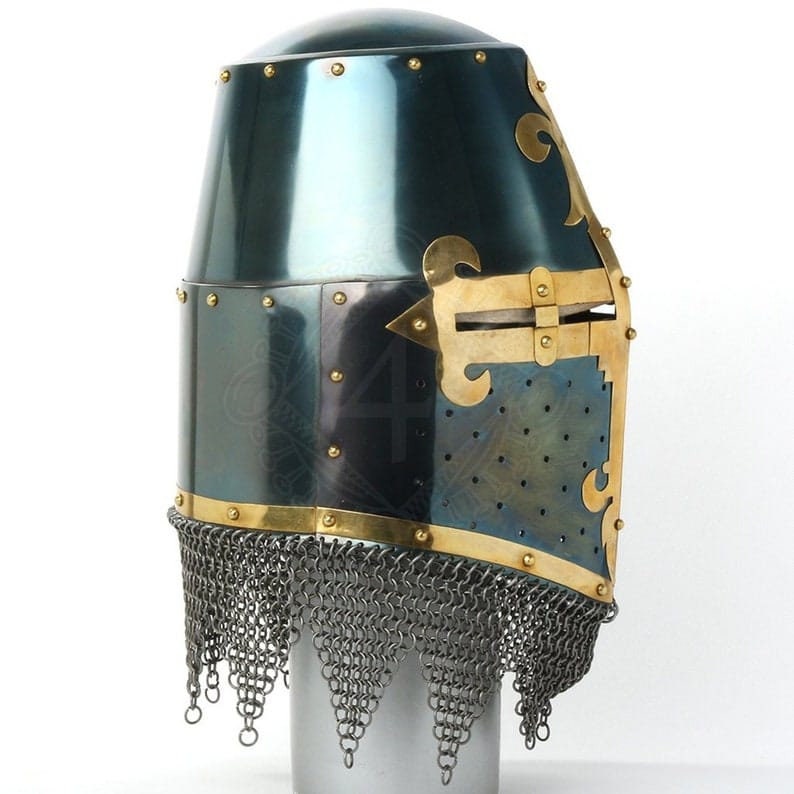 Medieval Crusader Chainmail Black Helmet Templar Knight Black - Etsy