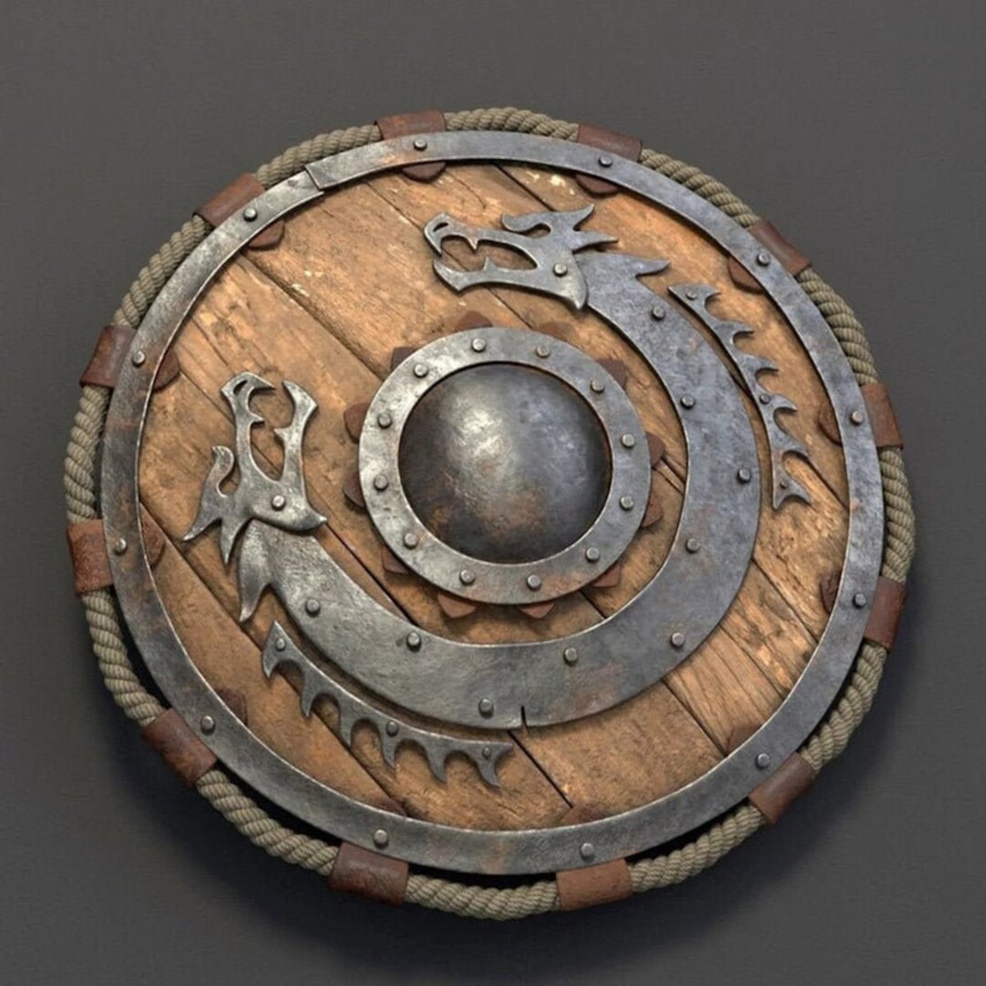 Bouclier de dragon médiéval-bouclier rond-bouclier rond Viking-Cosplay ...