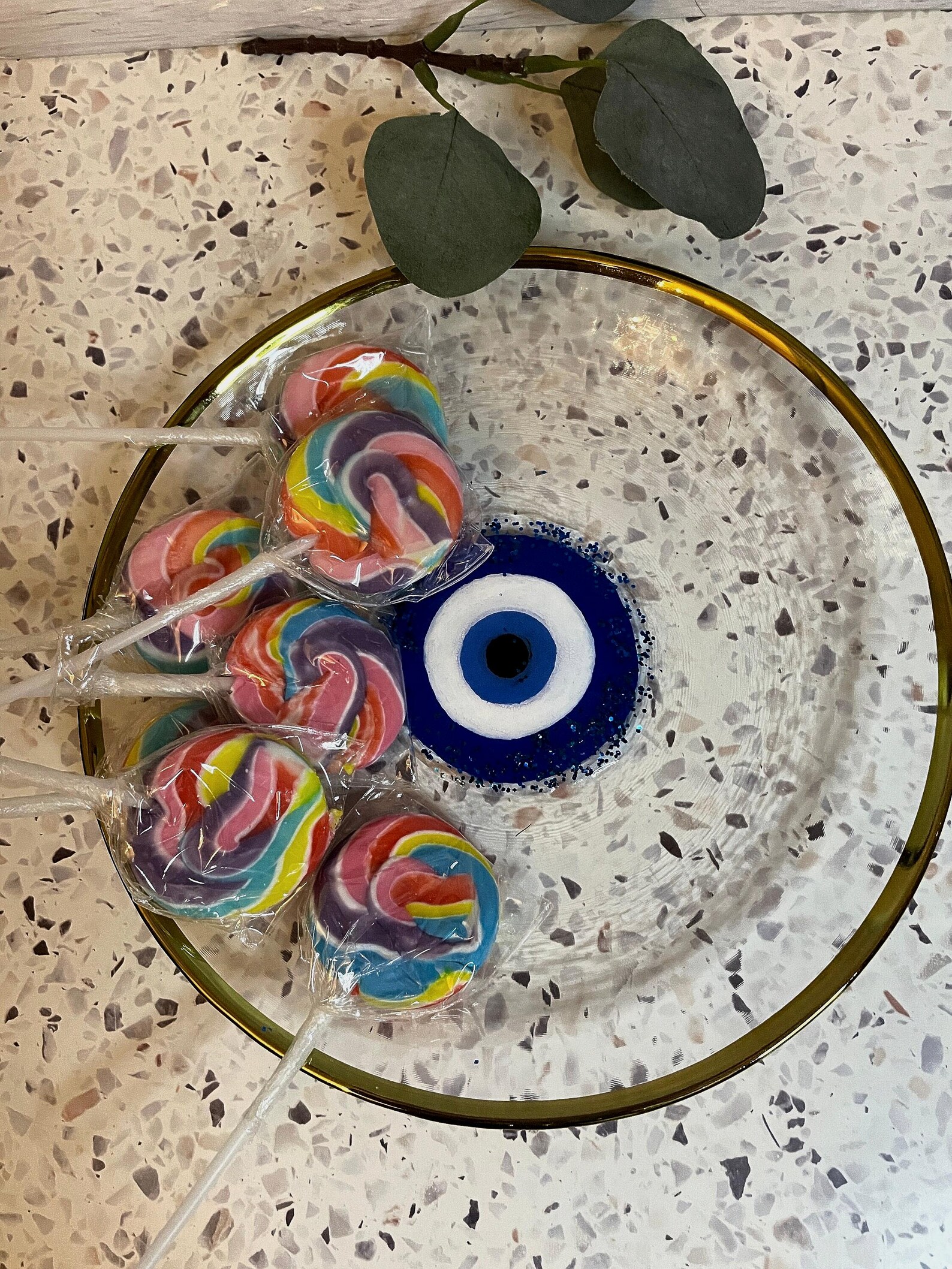 Hand-painted Evil Eye Display Dish | Resin Coated Trinket Tray ...