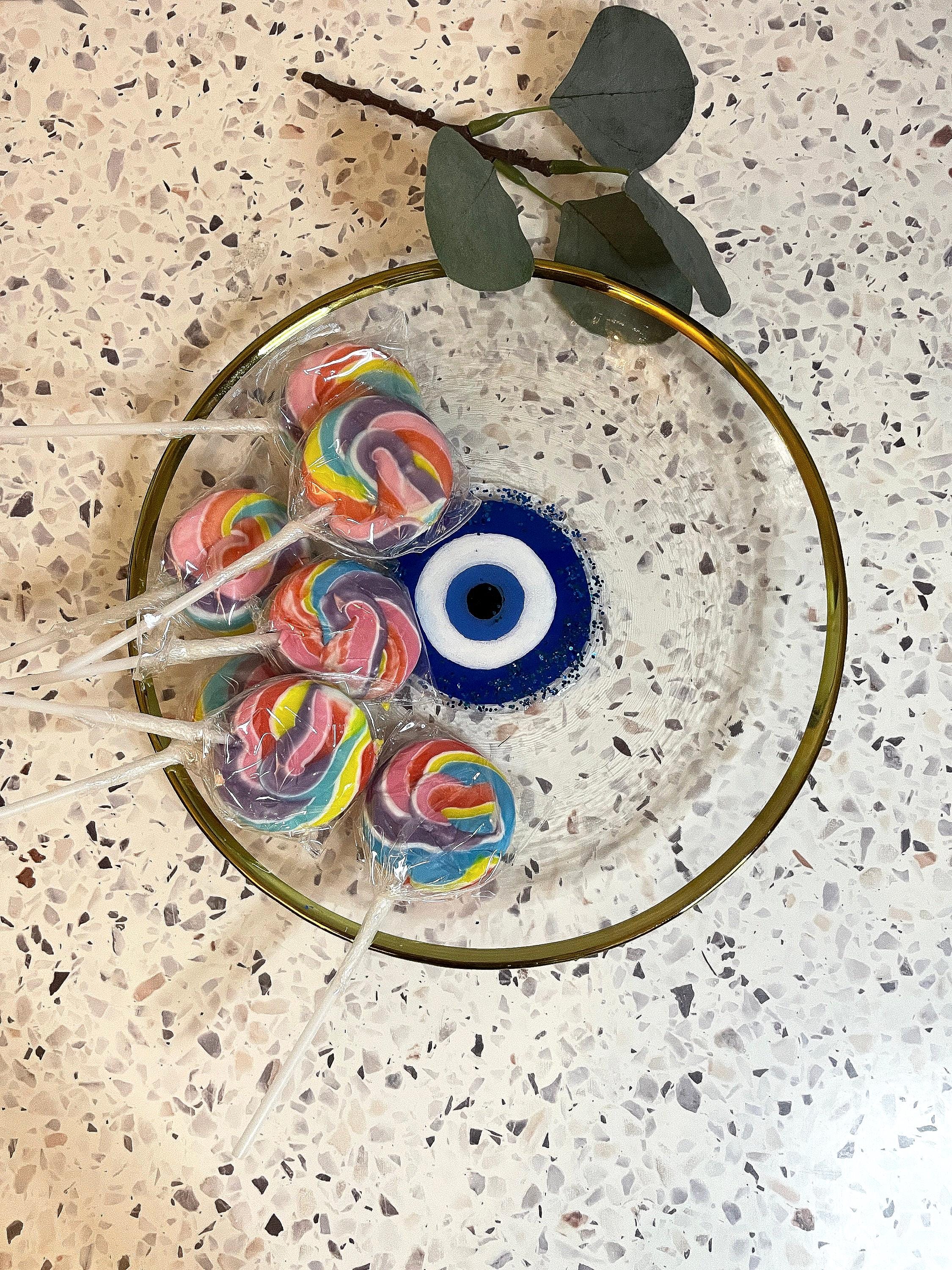 Hand-painted Evil Eye Display Dish | Resin Coated Trinket Tray ...