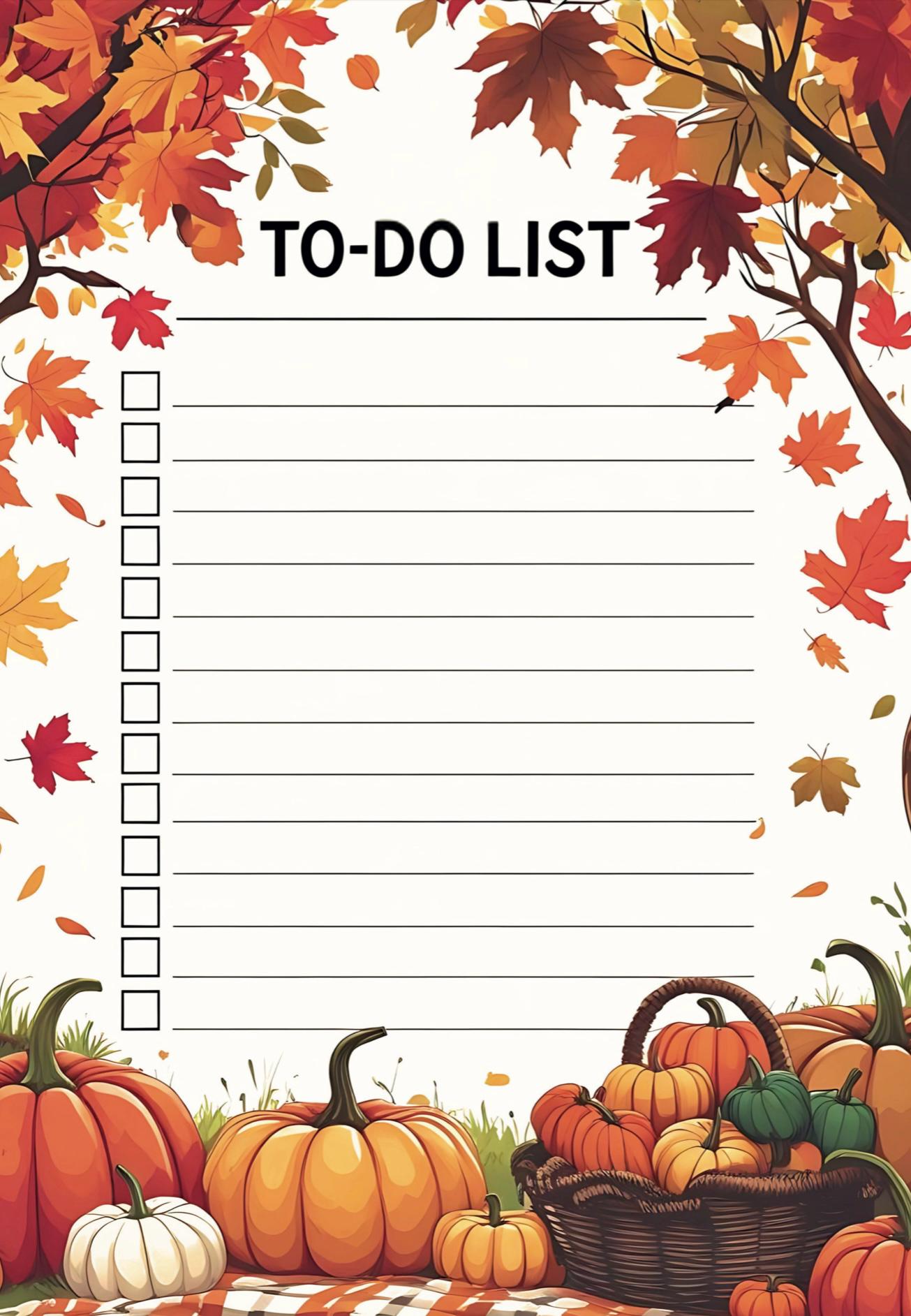 3 Beautiful Autumn To-do List Printable’s, Instant Download, Digital ...