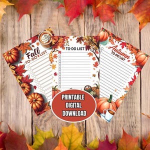 Autumn To-do List Planner: Fall Themed Printables (digital Download) - Etsy