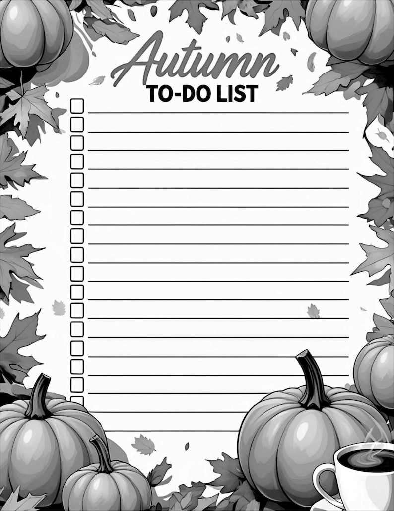 Autumn To-do List Planner: Fall Themed Printables (digital Download) - Etsy