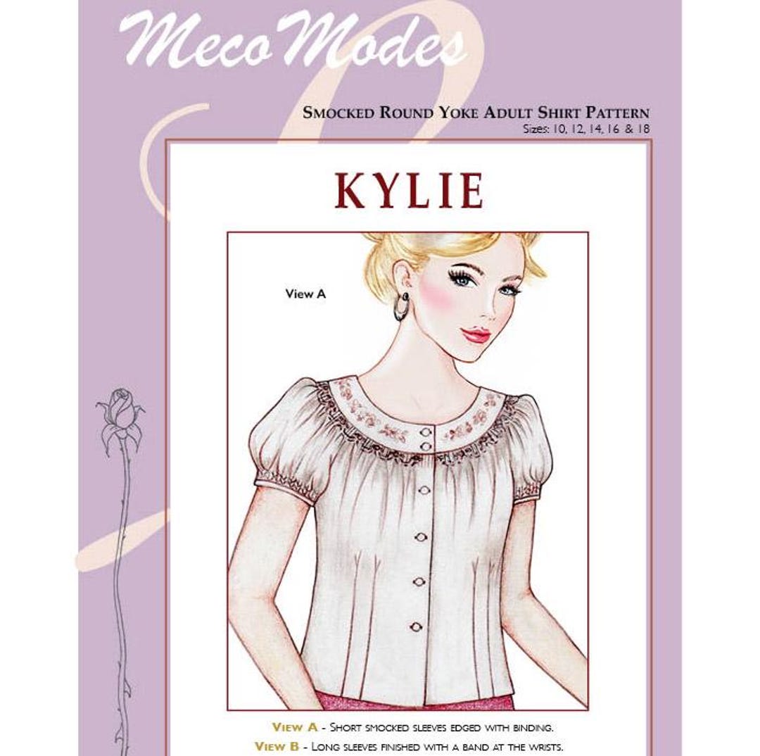 KYLIE - PDF Adult Smocked Blouse Pattern - Etsy
