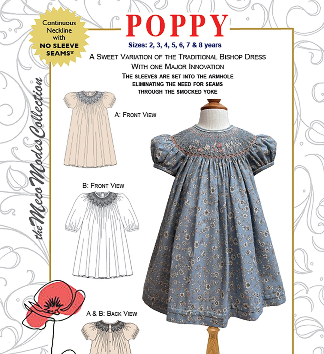 POPPY - PDF Smocked Dress Pattern - Etsy