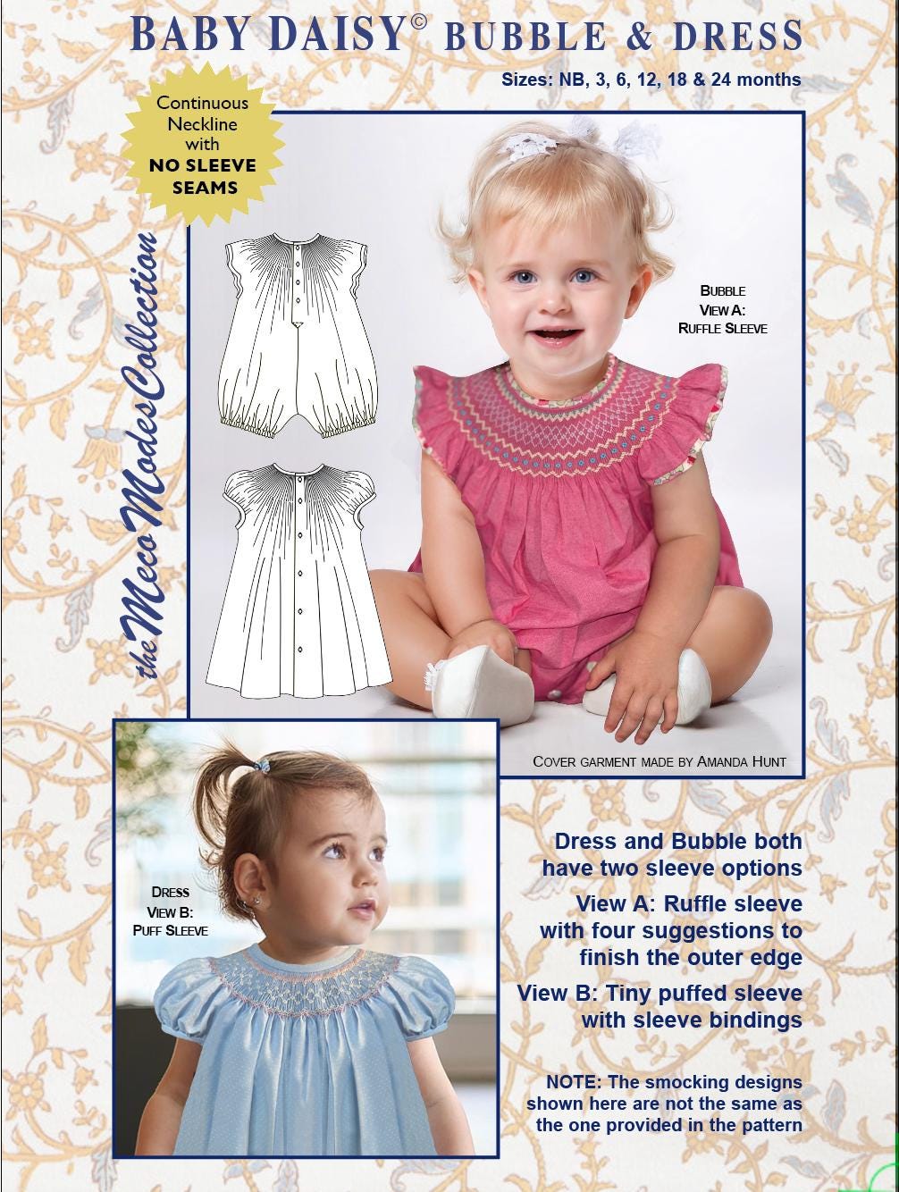 BABY DAISY - PDF Smocked Dress and Bubble Pattern - Etsy