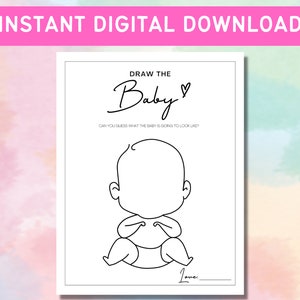 Minimalist Draw the Baby Game Baby Shower Game Gender - Etsy