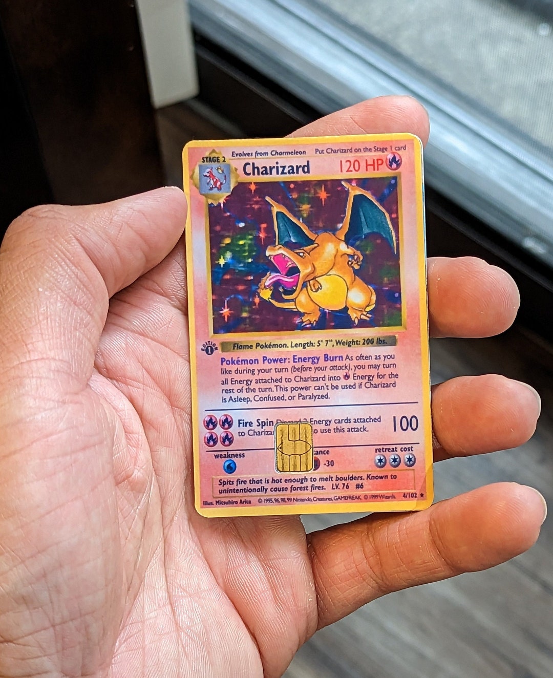 Charizard First Edition Base Set Debit Card Sticker cards.skins - Etsy