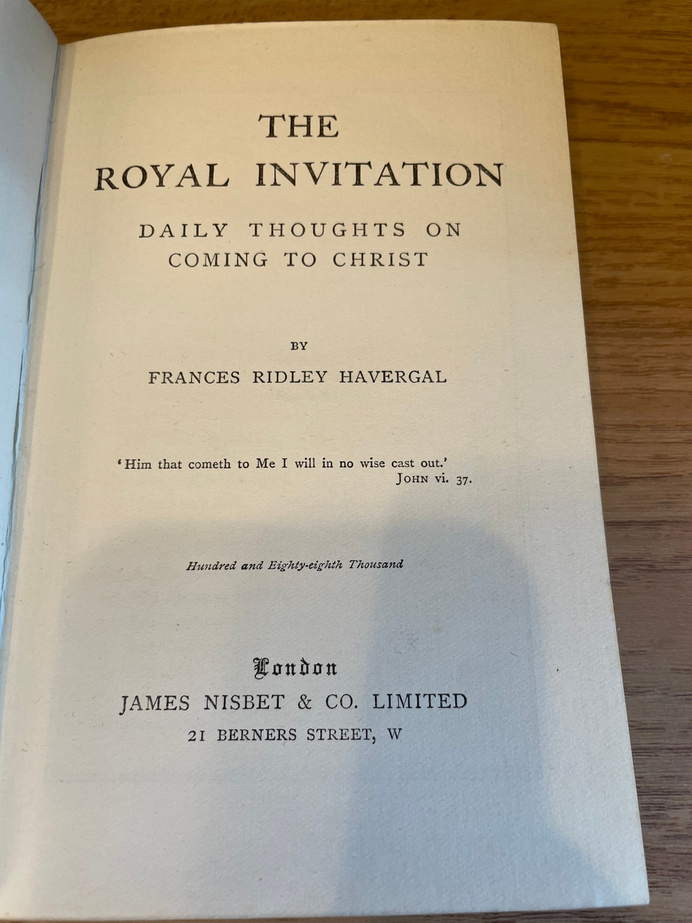 The Royal Invitation by Frances Ridley Havergal Published by James ...