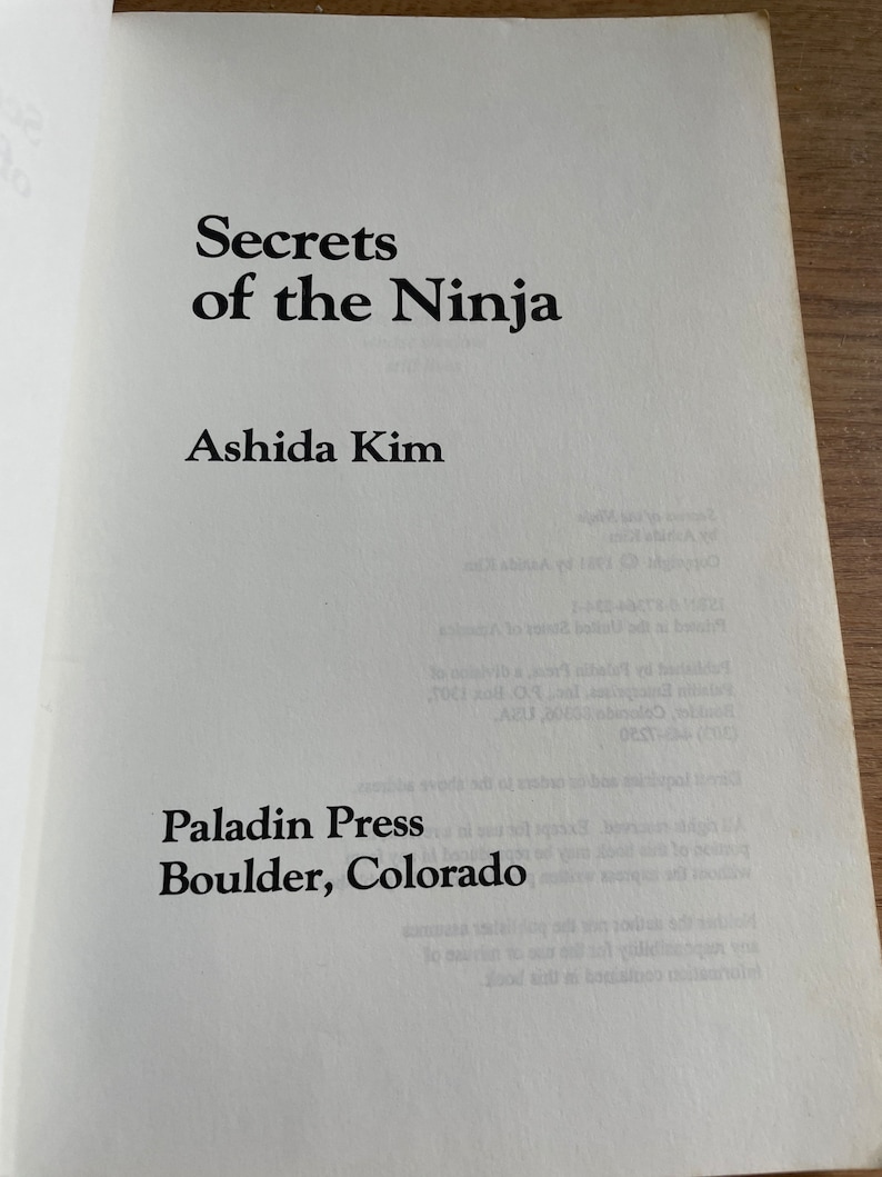 Secrets of the Ninja by Ashida Kim Published by Paladin Press - Etsy