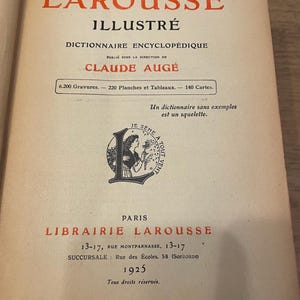 Nouveau Petit Larousse Illustre - Claude Auge 1925 Antique Hardback ...