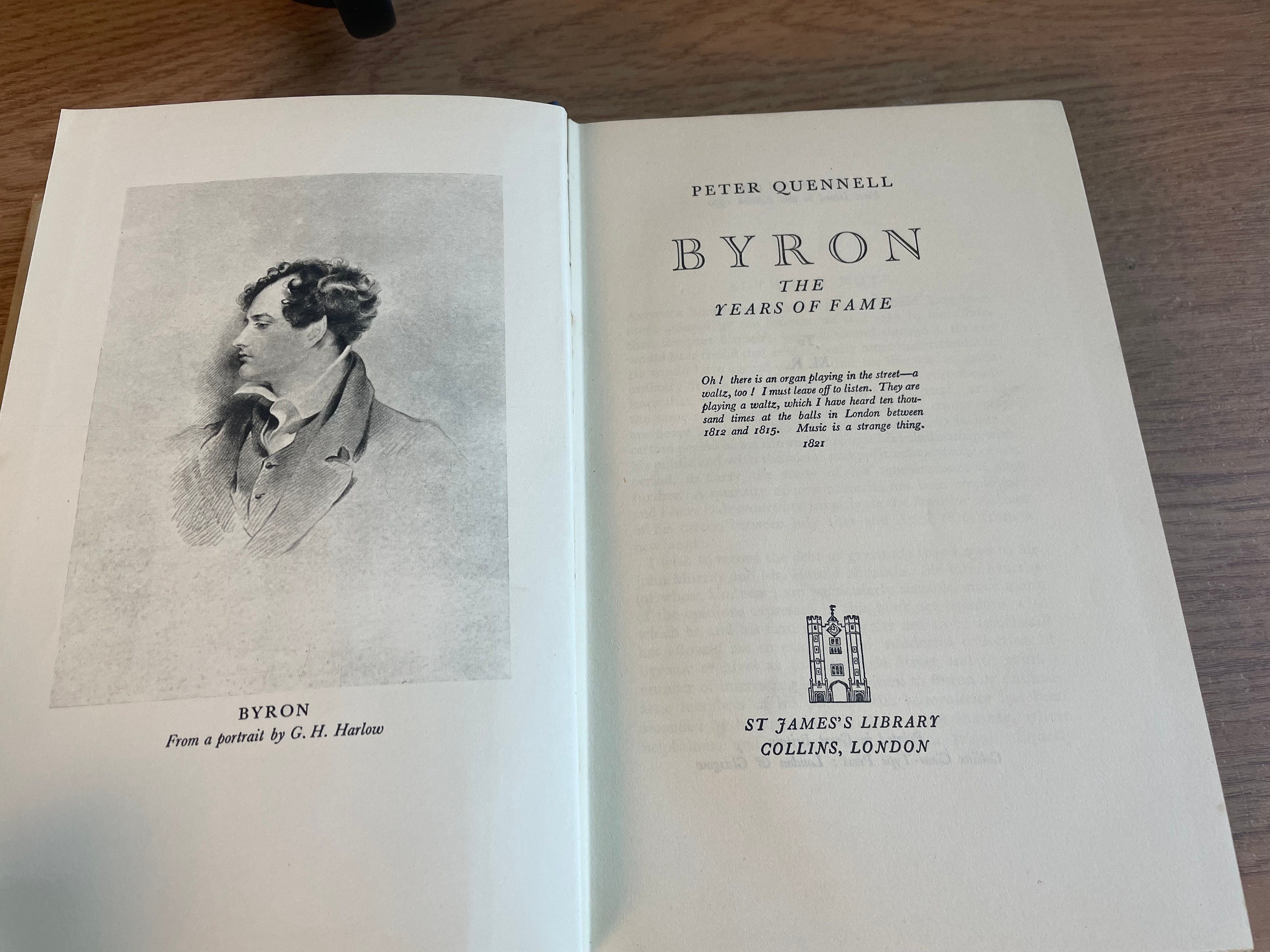 Byron the Years of Fame by Peter Quennell 1951. - Etsy