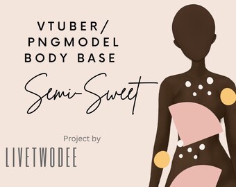 Cute Vtuber Model Body Base .PSD Separated Layers Vtuber Assets Anime ...