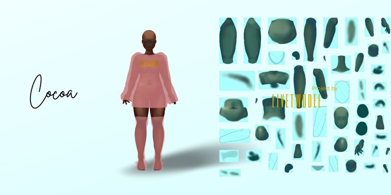 Plus-size Vtuber Model - Body Base - .PSD | Separated Layers | Vtuber ...