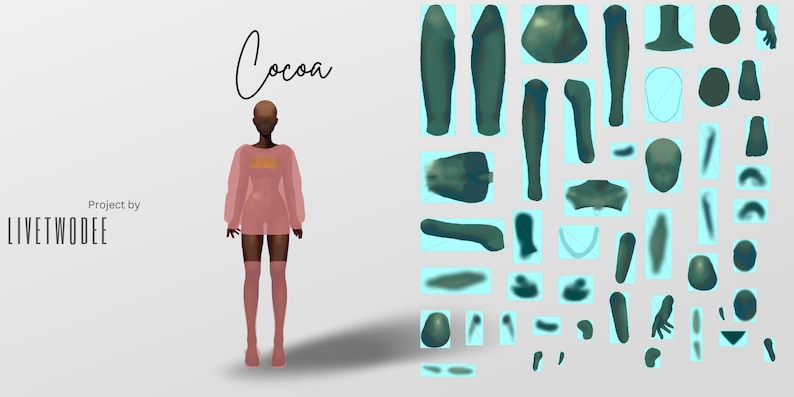 Vtuber Model Pack 3d-looking Body Base .PSD Separated Layers Vtuber ...