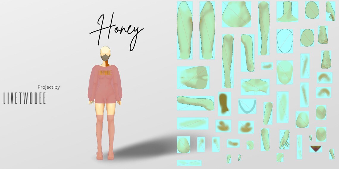 Vtuber Model Pack 3d-looking Body Base .PSD Separated Layers Vtuber ...