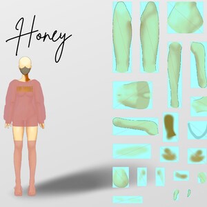 Vtuber Model Pack 3d-looking - Body Base - .PSD | Separated Layers ...