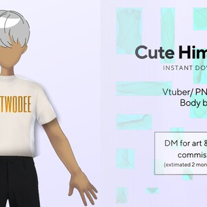 Boy/male Body Base - .PSD | Separated Layers | Live2d Vtuber Model ...