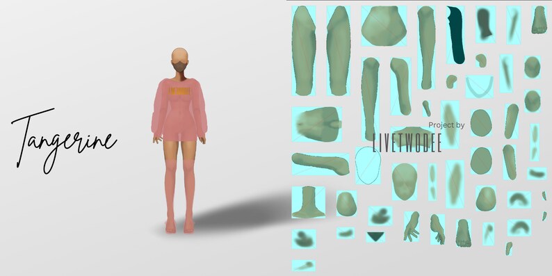 Vtuber Model 3d-looking Body Base .PSD Separated Layers Vtuber Assets ...