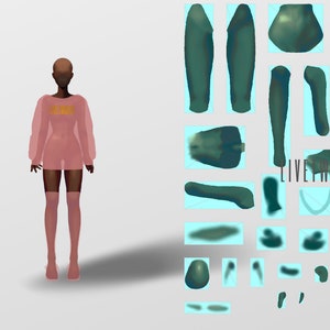 Vtuber Model 3d-looking Body Base .PSD Separated Layers Vtuber Assets ...