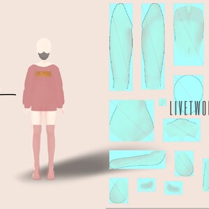 Cute Vtuber Model - Body Base - .PSD | Separated Layers | Vtuber Assets ...