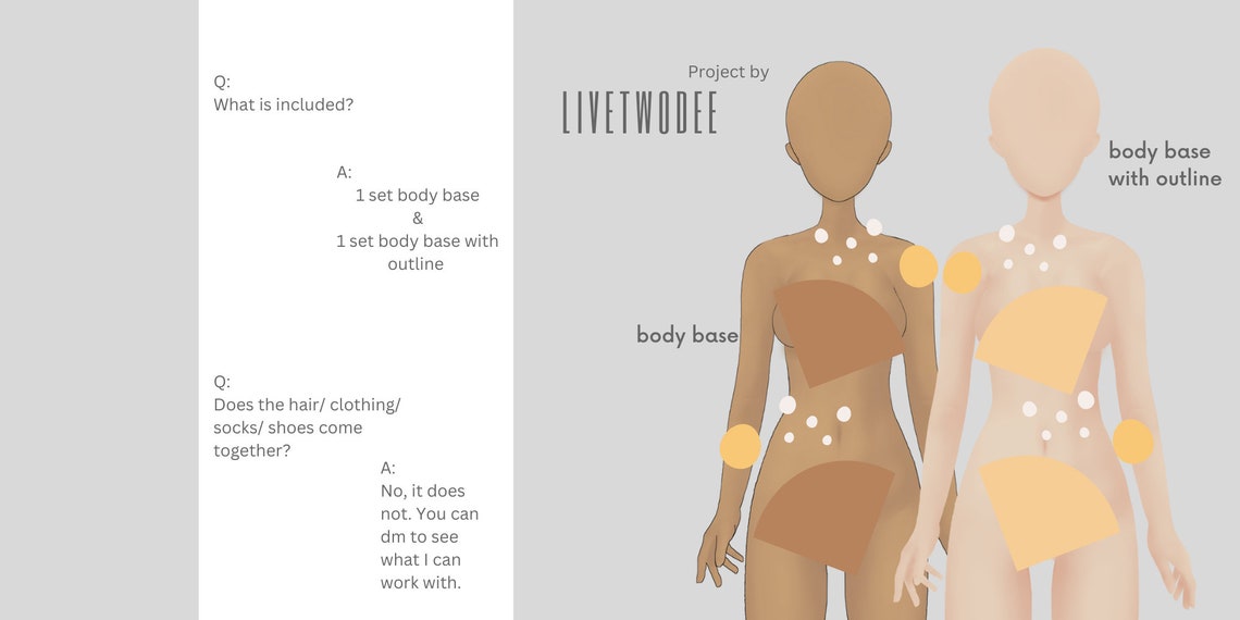 Cute Vtuber Model - Body Base - .PSD | Separated Layers | Vtuber Assets ...