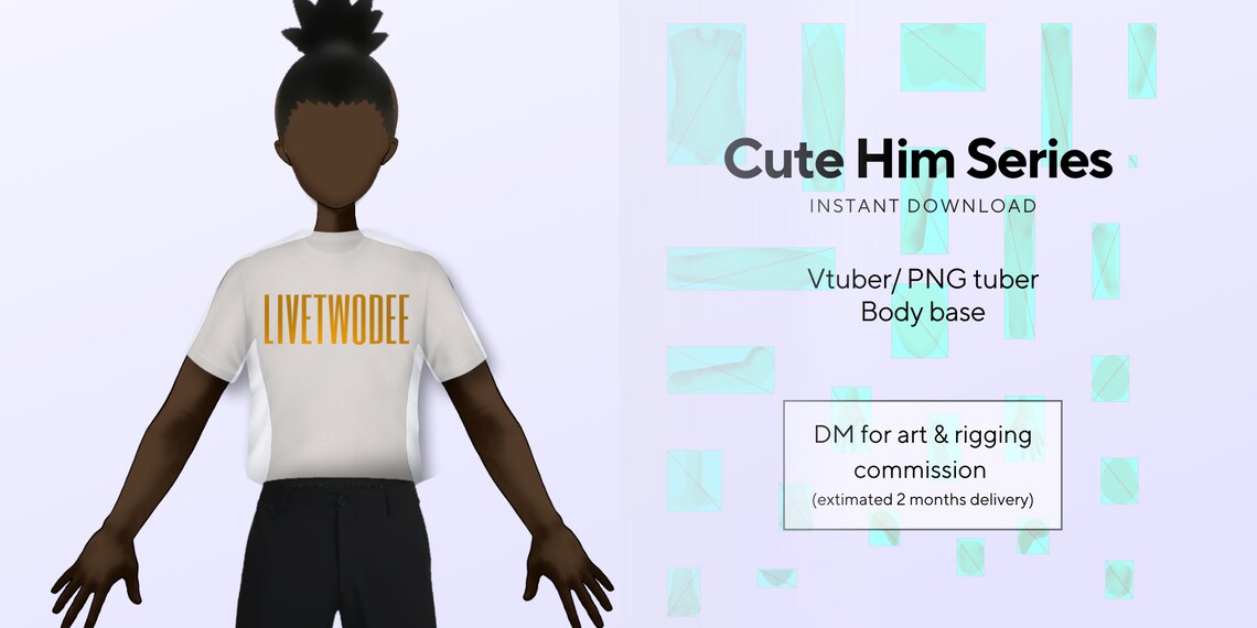Boy/male Body Base .PSD Separated Layers Live2d Vtuber Model Vtuber ...