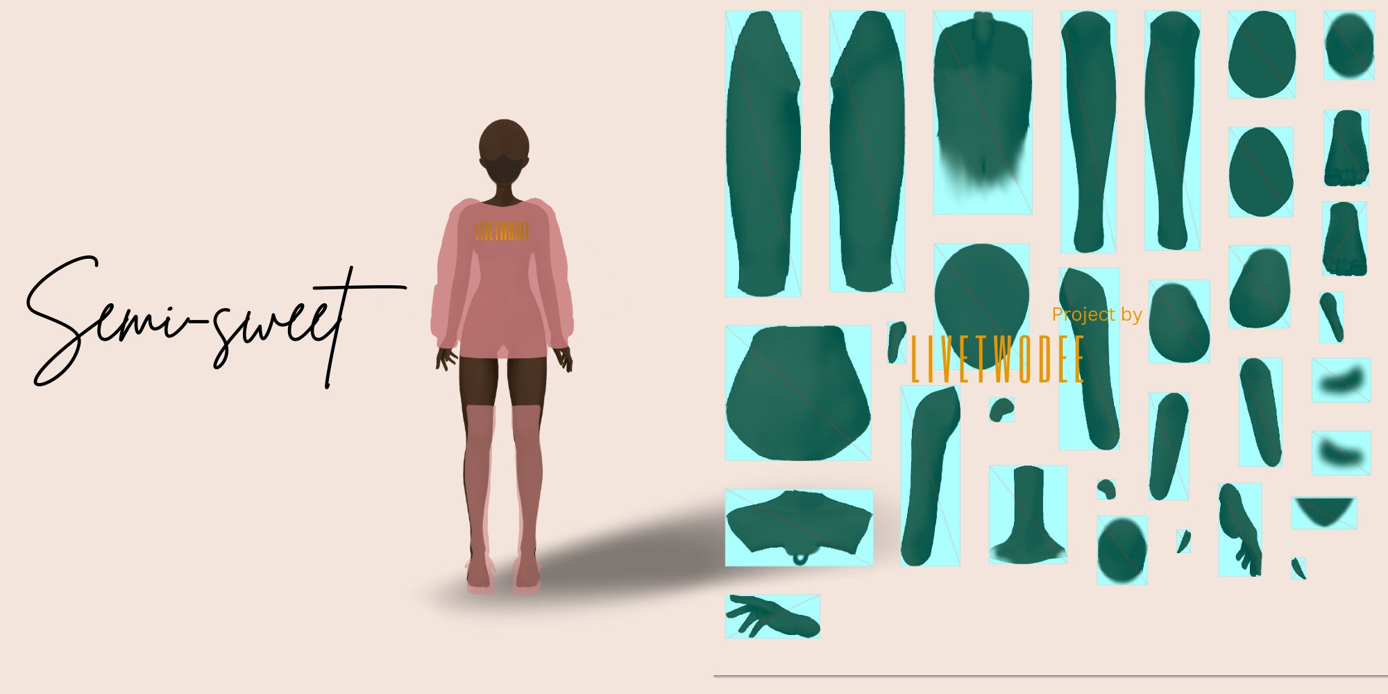 Cute Pack Vtuber Model Body Base .PSD Separated Layers Vtuber Assets ...