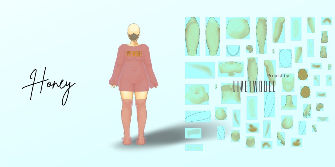 Plus-size Vtuber Model Body Base .PSD Separated Layers Vtuber Assets ...