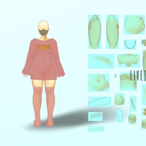 Plus-size Vtuber Model - Body Base - .PSD | Separated Layers | Vtuber ...