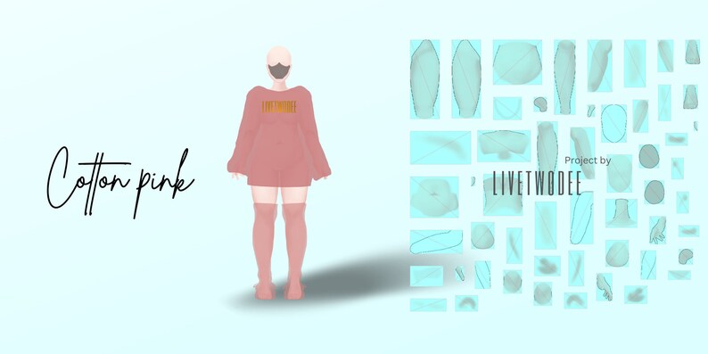 Plus-size Vtuber Model - Body Base - .PSD | Separated Layers | Vtuber ...
