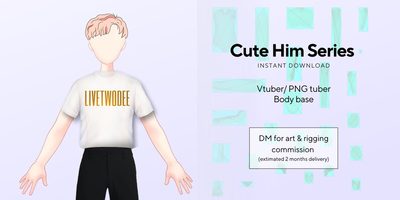Boy/male Body Base - .PSD | Separated Layers | Live2d Vtuber Model ...