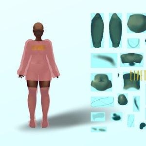 Plus-size Vtuber Model Body Base .PSD Separated Layers Vtuber Assets ...