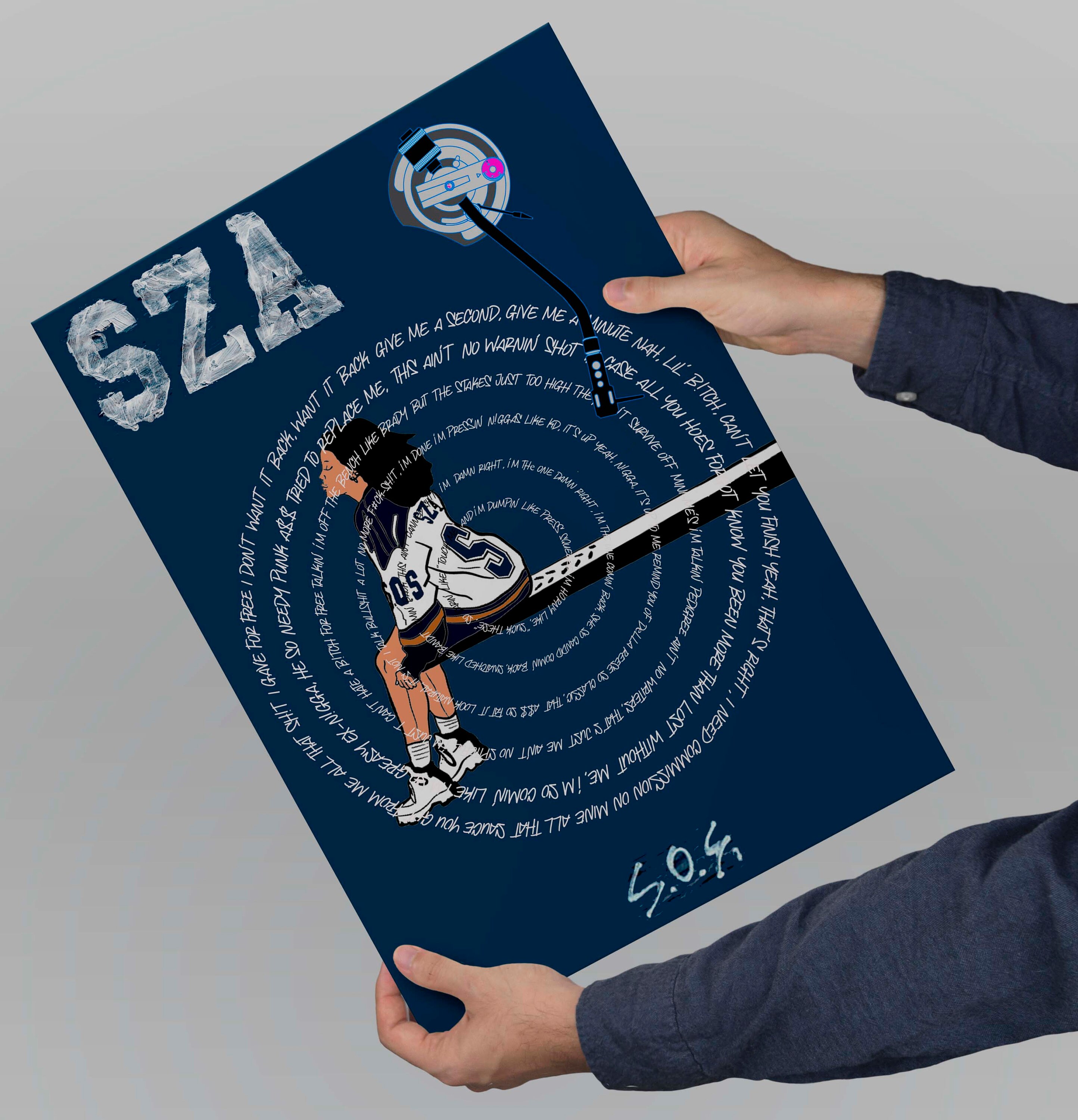 Sza SOS Lyrics Poster, Sza Print, Sza Album Poster, Music Posters
