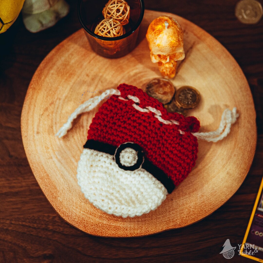 Crochet Pokeball Pouch Pokemon Purse Wallet D&D Dice Bag - Etsy